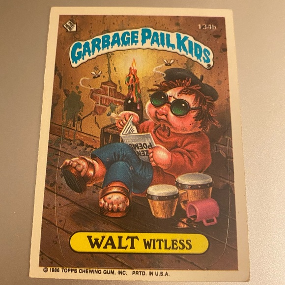 Topps | Toys | Gpk Walt Whitless 34b Garbage Pail Kids Card With ...